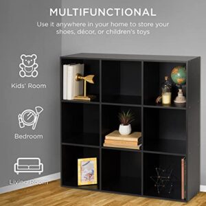 Best Choice Products 9-Cube Storage Shelf Organizer Bookshelf System, Display Cube Shelves Compartments, Customizable w/ 3 Removable Back Panels - Black