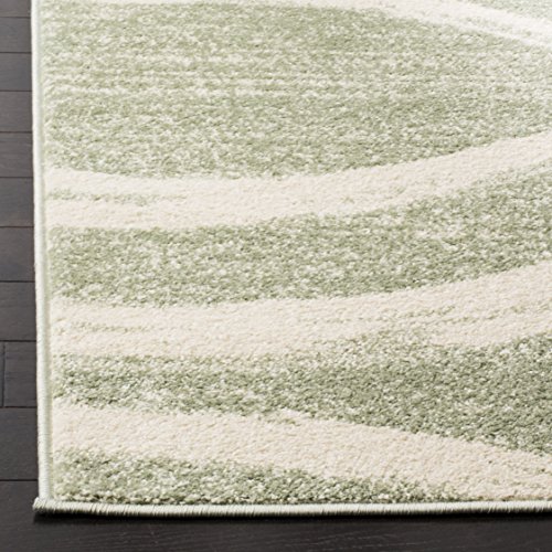 SAFAVIEH Adirondack Collection Area Rug - 8' x 10', Sage & Cream, Modern Wave Distressed Design, Non-Shedding & Easy Care, Ideal for High Traffic Areas in Living Room, Bedroom (ADR125X)