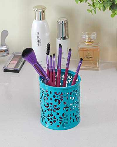 EasyPAG 2 Pack Pen Holder Desk Pencil Cup Marker Holder Makeup Brush Holders Desk Accessories & Workspace Organizers for Home, School & Office, Dark Teal