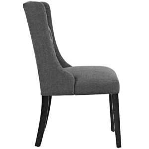 Modway Baronet Modern Tufted Upholstered Fabric Parsons Kitchen and Dining Room Chair in Gray