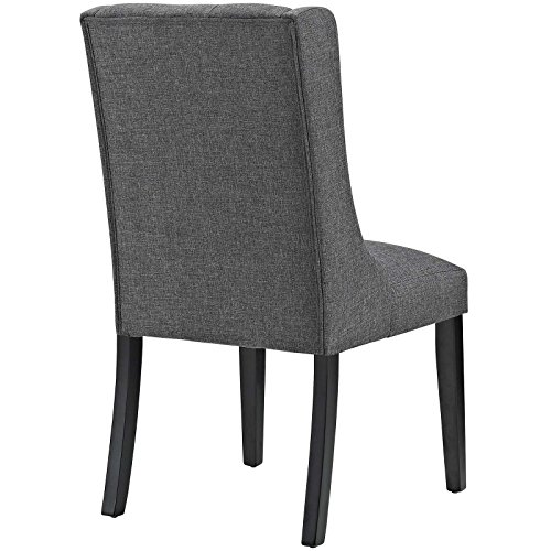 Modway Baronet Modern Tufted Upholstered Fabric Parsons Kitchen and Dining Room Chair in Gray