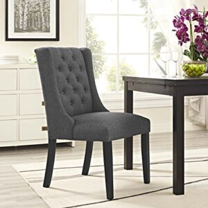 Modway Baronet Modern Tufted Upholstered Fabric Parsons Kitchen and Dining Room Chair in Gray