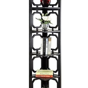 Convenience Concepts Omega 5 Tier Corner Bookcase, Black