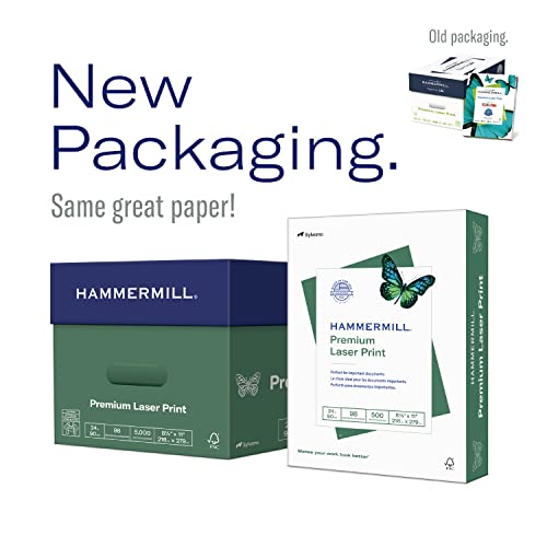 Hammermill Premium Laser Print 24lb Copy Paper, 8.5x11, 32 Case Pallet, 160,000 Sheets, Made in USA, 98 Bright, Acid Free, Laser Printer Paper, 104604P