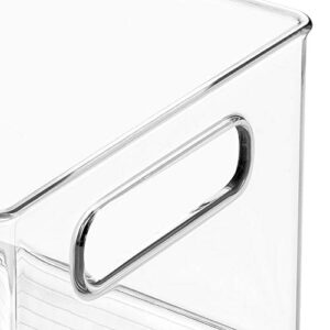 mDesign Deep Plastic Storage Organizer Container Bin, Game and Comic Organization for Cabinet, Cupboard, Playroom, Shelves, or Closet - Holds Video Games, Tablets, DVDs, Ligne Collection, Clear