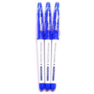 pilot frixion colors erasable marker blue, 3 pens per pack (japan import) [komainu-dou original package]