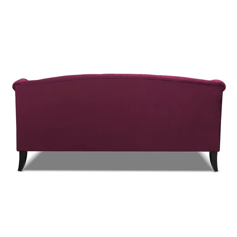 Jennifer Taylor Home Ken 74" Upholstered Button Tufted Sofa, Burgundy Velvet