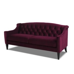 Jennifer Taylor Home Ken 74" Upholstered Button Tufted Sofa, Burgundy Velvet