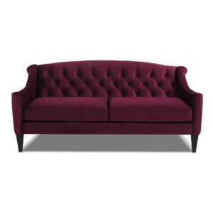 Jennifer Taylor Home Ken 74" Upholstered Button Tufted Sofa, Burgundy Velvet