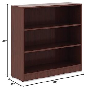 Lorell Mahogany Laminate Bookcase, 36" x 36" x 12"