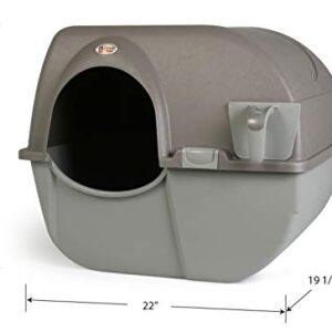 Omega Paw Roll 'n Clean Self Cleaning Litter Box, Brown, Large