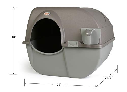 Omega Paw Roll 'n Clean Self Cleaning Litter Box, Brown, Large