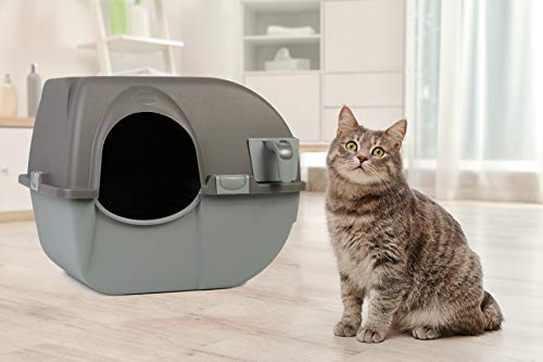 Omega Paw Roll 'n Clean Self Cleaning Litter Box, Brown, Large