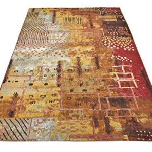 Unique Loom Outdoor Modern Collection Area Rug - Pine (5' 3" x 8' Rectangle, Multi/ Brown)