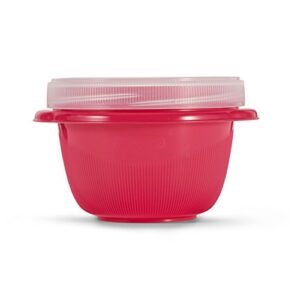 Rubbermaid TakeAlongs 2-Compartment Meal Prep and Food Storage Kit, 30 Pieces including Lids, BPA-Free Plastic, Beet Red