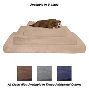 Memory Foam– 2-Layer Orthopedic Dog Bed with Machine Washable Cover - 26 x 19 for Medium Dogs up to 40lbs by PETMAKER (Tan)