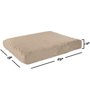 Memory Foam– 2-Layer Orthopedic Dog Bed with Machine Washable Cover - 26 x 19 for Medium Dogs up to 40lbs by PETMAKER (Tan)