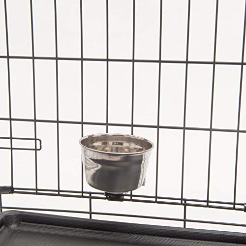 Lixit Quick Lock Stainless Steel Cage Bowl for Dogs, Silver, 10 Ounce (0711)