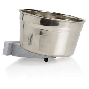 Lixit Quick Lock Stainless Steel Cage Bowl for Dogs, Silver, 10 Ounce (0711)