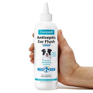 curaseb dog ear infection treatment solution – soothes itchy & inflamed ears – cleans debris and buildup - 12oz