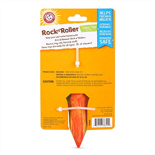 Arm & Hammer Rock-N-Roller Stuffable Dental Chew Toy for Dogs | Perfect Fit for Tennis Ball | Best Dog Chew Toy For the Toughest Chewers | Reduces Plaque & Tartar Buildup Without Brushing, Red