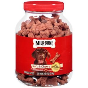 milk-bone soft & chewy beef snacks, 37 oz