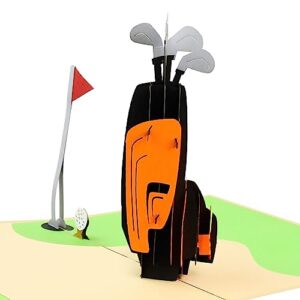 PopLife Golf Clubs 3D Father’s Day Pop Up Card - Happy Anniversary, Hole-in-One Retirement Gift, Valentine's Day card for Him, Birthday - Golfing Gift for Husband, Card for Golfers - for Son, Dad