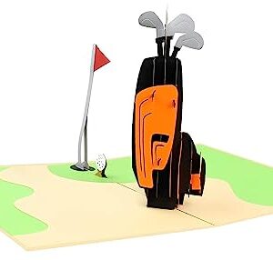 PopLife Golf Clubs 3D Father’s Day Pop Up Card - Happy Anniversary, Hole-in-One Retirement Gift, Valentine's Day card for Him, Birthday - Golfing Gift for Husband, Card for Golfers - for Son, Dad