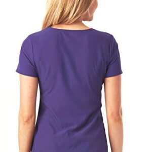 HeartSoul Break on Through Women Scrubs Set Shaped V-Neck Top 20710 & Drawstring Pant 20110 (Grape M/M)