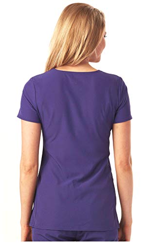 HeartSoul Break on Through Women Scrubs Set Shaped V-Neck Top 20710 & Drawstring Pant 20110 (Grape M/M)