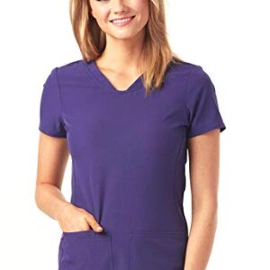 HeartSoul Break on Through Women Scrubs Set Shaped V-Neck Top 20710 & Drawstring Pant 20110 (Grape M/M)