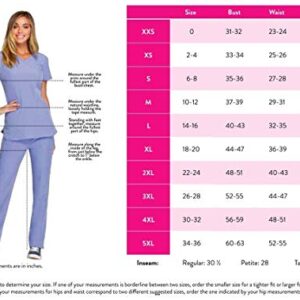 HeartSoul Break on Through Women Scrubs Set Shaped V-Neck Top 20710 & Drawstring Pant 20110 (Grape M/M)