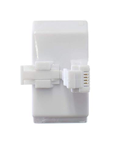 1 Pack, White - 2 Line Phone Splitter - 3 Way Telephone Line Splitter (Line 1, Line 2, and Twin Line) - Dual Line Telephone Splitter with RJ11 Keystone Jack - Phone Line Adapter - 1 Piece, White