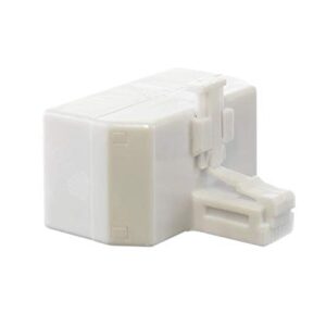 1 Pack, White - 2 Line Phone Splitter - 3 Way Telephone Line Splitter (Line 1, Line 2, and Twin Line) - Dual Line Telephone Splitter with RJ11 Keystone Jack - Phone Line Adapter - 1 Piece, White