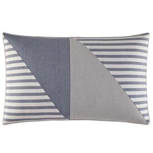 nautica collection | 100% cotton mediterranean inspired design decorative throw pillow, hidden zipper closure, easy care machine washable, 1 count (pack of 1), fairwater blue/grey/white