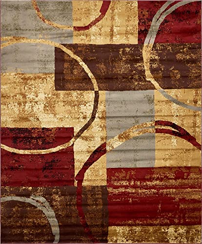 Unique Loom Barista Collection Area Rug - Kouillou (7' 10" x 10' Rectangle, Multi/ Brown)