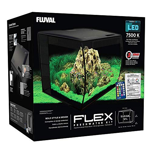 Fluval Flex Aquarium Kit, Black, 15 Gallon