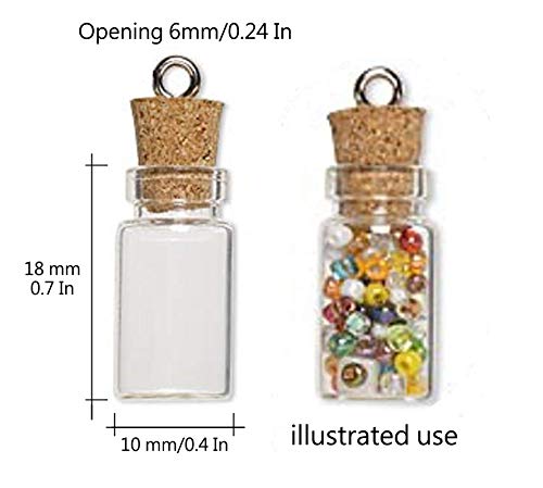 CTKcom 100pcs 0.5ml-extra Mini Tiny Clear Glass Jars Bottles with Cork Stoppers, Glass Bottles for Decoration, Arts & Crafts, Projects, Party Favors,100 Botlles + 100 Screws