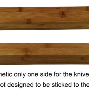 Eco friendly Bamboo wood magnetic knife holder, 17 inch knife strip or bar in gift box. Premium Presents brand.