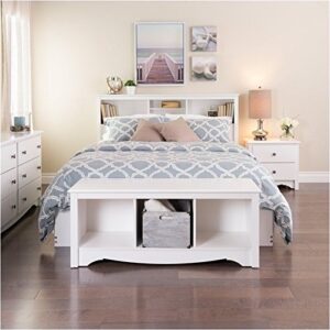 BOWERY HILL Modern Wood Full Queen Bookcase Headboard in White