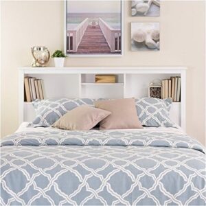 BOWERY HILL Modern Wood Full Queen Bookcase Headboard in White