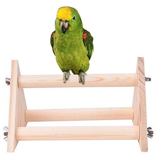 Ioffersuper Parrot Stand Pole Parrot Macaw Budgies Table Training Perch Stand Toy Bird Stand Sand Perch Toy Parakeet Paw Grinding Stick