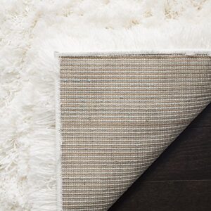 SAFAVIEH Polar Shag Collection Area Rug - 8' x 10', White, Solid Glam Design, Non-Shedding & Easy Care, 3-inch Thick Ideal for High Traffic Areas in Living Room, Bedroom (PSG800B)