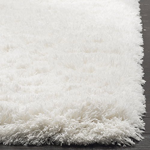 SAFAVIEH Polar Shag Collection Area Rug - 8' x 10', White, Solid Glam Design, Non-Shedding & Easy Care, 3-inch Thick Ideal for High Traffic Areas in Living Room, Bedroom (PSG800B)