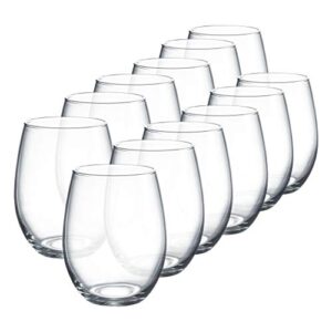 luminarc perfection stemless wine glass (set of 12), 15 oz, clear - n0056