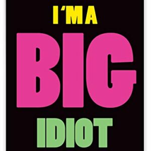 NobleWorks - Jumbo I'm Sorry Greeting Card (8.5 x 11 Inch) - Funny Apology Message - Big Idiot J3946SRG