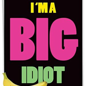 NobleWorks - Jumbo I'm Sorry Greeting Card (8.5 x 11 Inch) - Funny Apology Message - Big Idiot J3946SRG