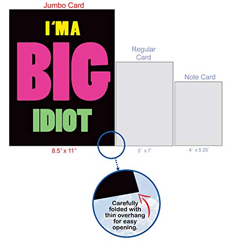 NobleWorks - Jumbo I'm Sorry Greeting Card (8.5 x 11 Inch) - Funny Apology Message - Big Idiot J3946SRG