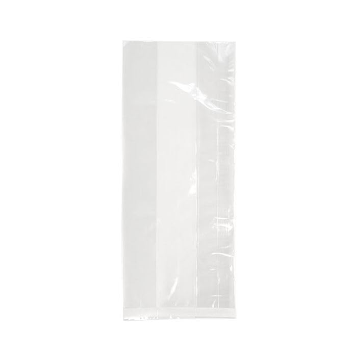 ClearBags Clear Gusset Bags, 4x2 1/2x9 1/2, 100 Pieces, High Clarity Flat Bottom Treat Bags for Gifts, Cookies, Candy, Party Favor, Weddings, Bakery Packaging, Durable Crimped Bottom, 1.6 Mil, FDAGB4A