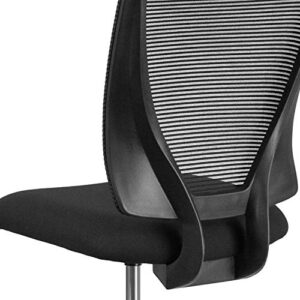 Flash Furniture Harper Ergonomic Mid-Back Mesh Drafting Chair with Black Fabric Seat and Adjustable Foot Ring